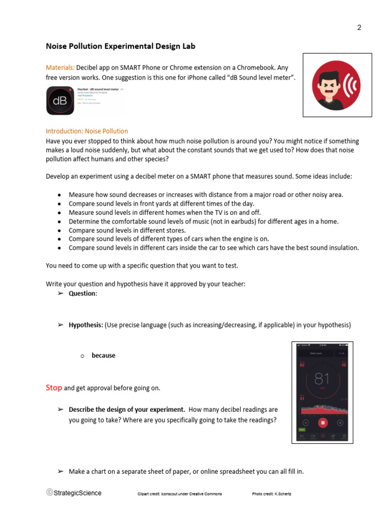 Noise Pollution Experimental Design | PDF | Experiment | Noise