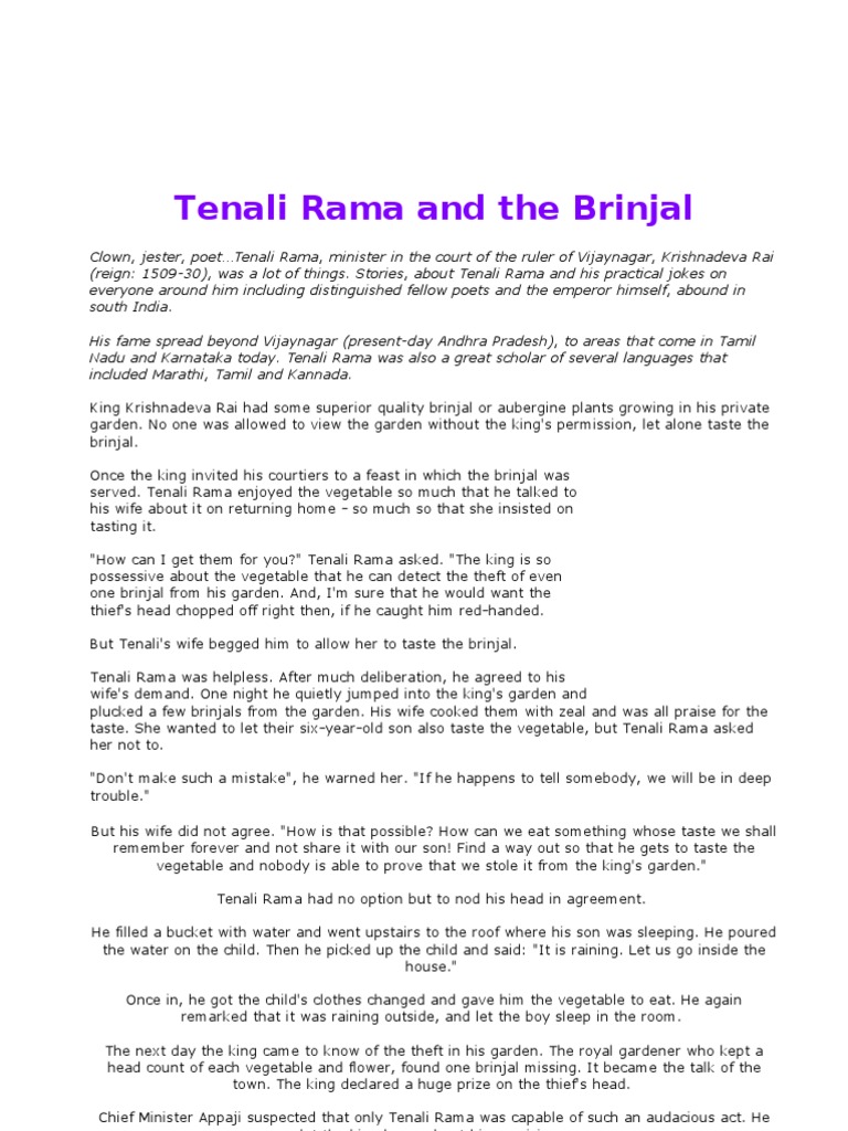 Tenali Rama and The Brijal | PDF