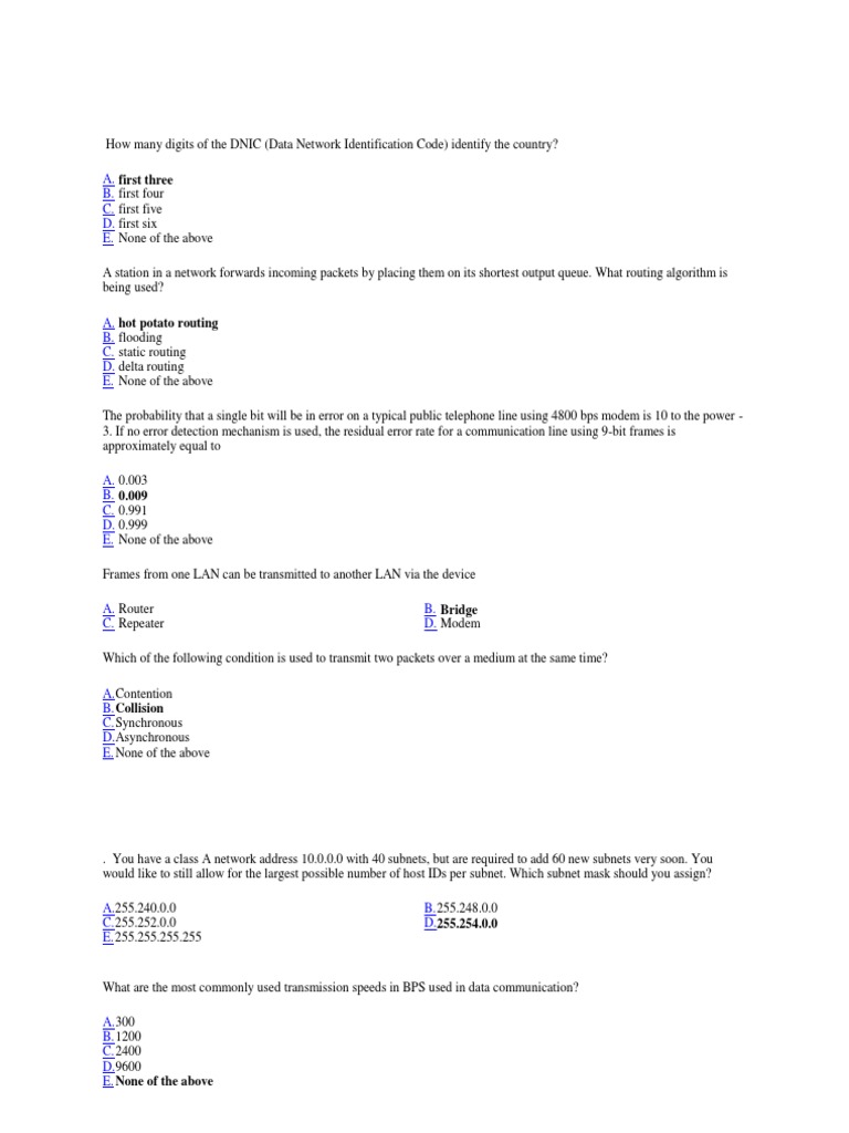 Networking Obj Question | PDF | Internet Protocols | Communications Protocols