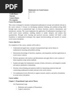 Freshman Math for Social Sciences Syllabus | PDF | Matrix (Mathematics ...
