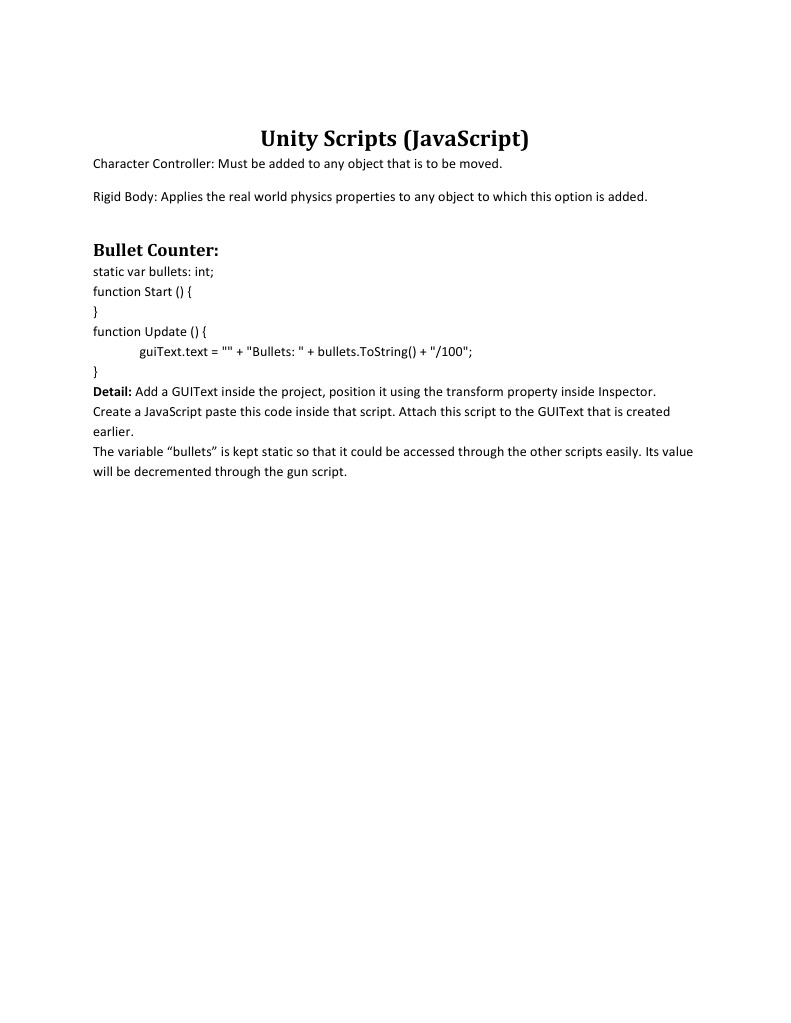 Unity Scripts | PDF | Computers