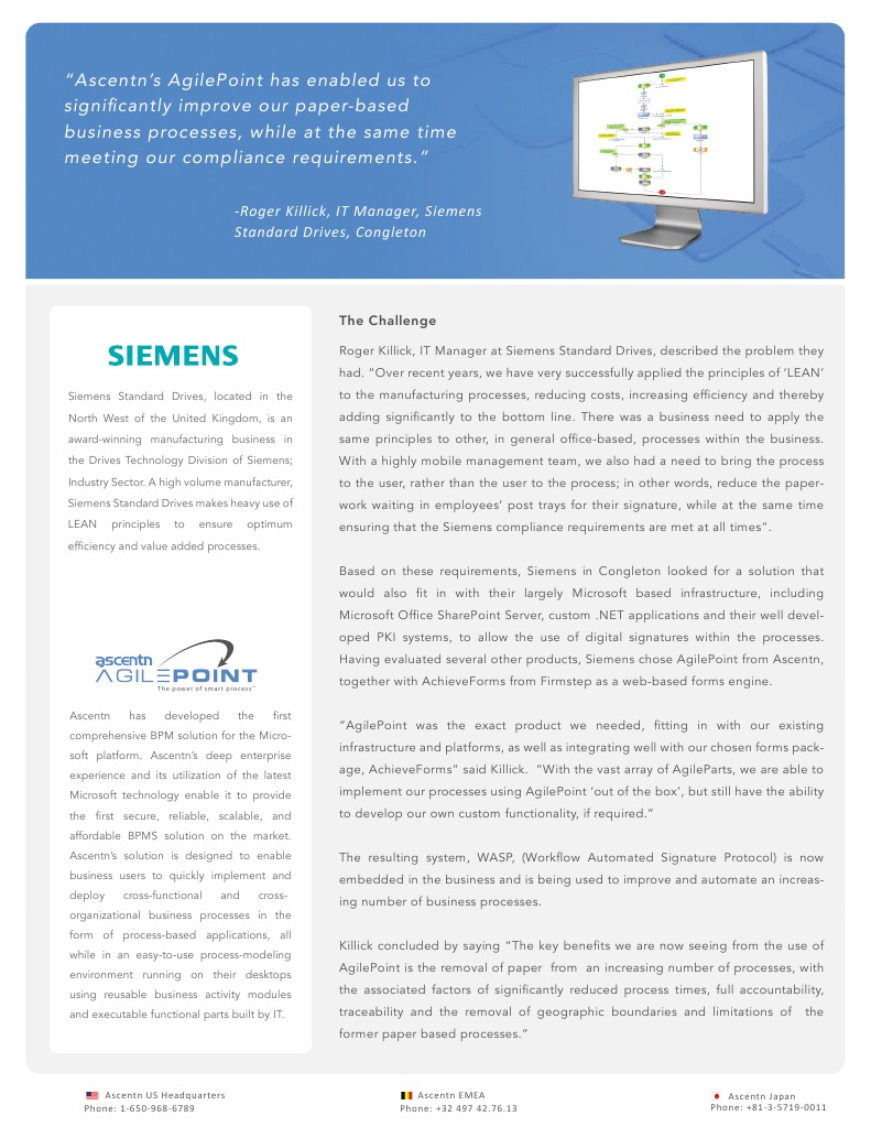 Siemens Case Study On AgilePoint | PDF | Business Process | Business Process Management