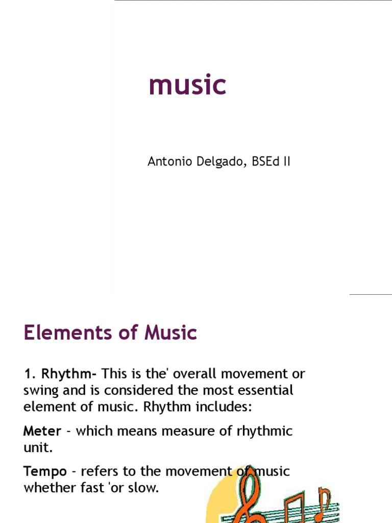 Elements Of Music Pdf Tempo Singing