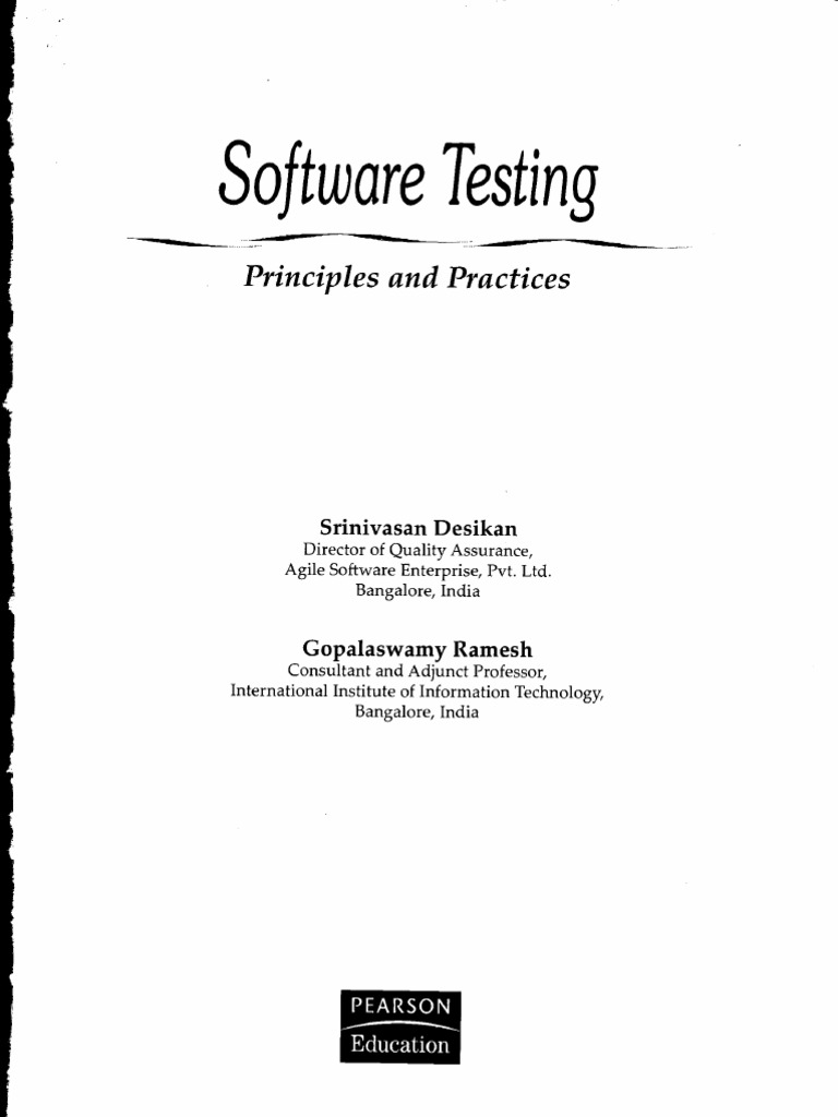 Software Testing Principles and Practices by Srinivasan | PDF ...