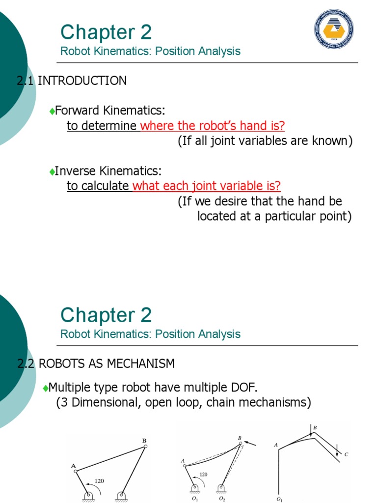 Robot Kinematics: Forward Analysis | PDF | Cartesian Coordinate System ...