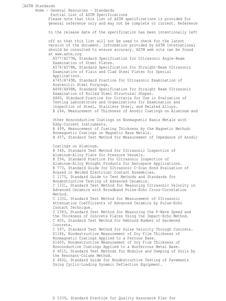 ASTM Standards | PDF | Radiography | Nondestructive Testing
