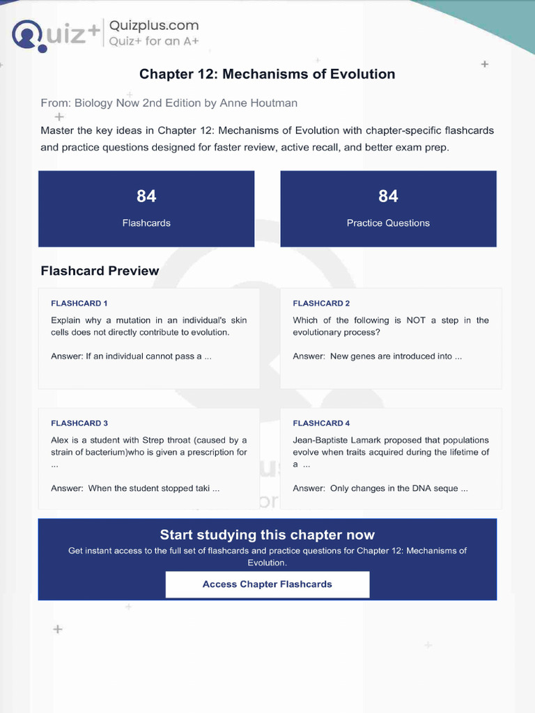 Flashcards for Chapter 12 Mechanisms of Evolution | PDF