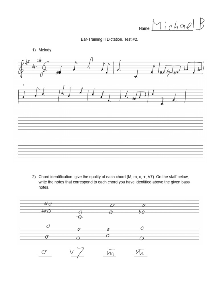 Ear-Training II Dictation Template | PDF