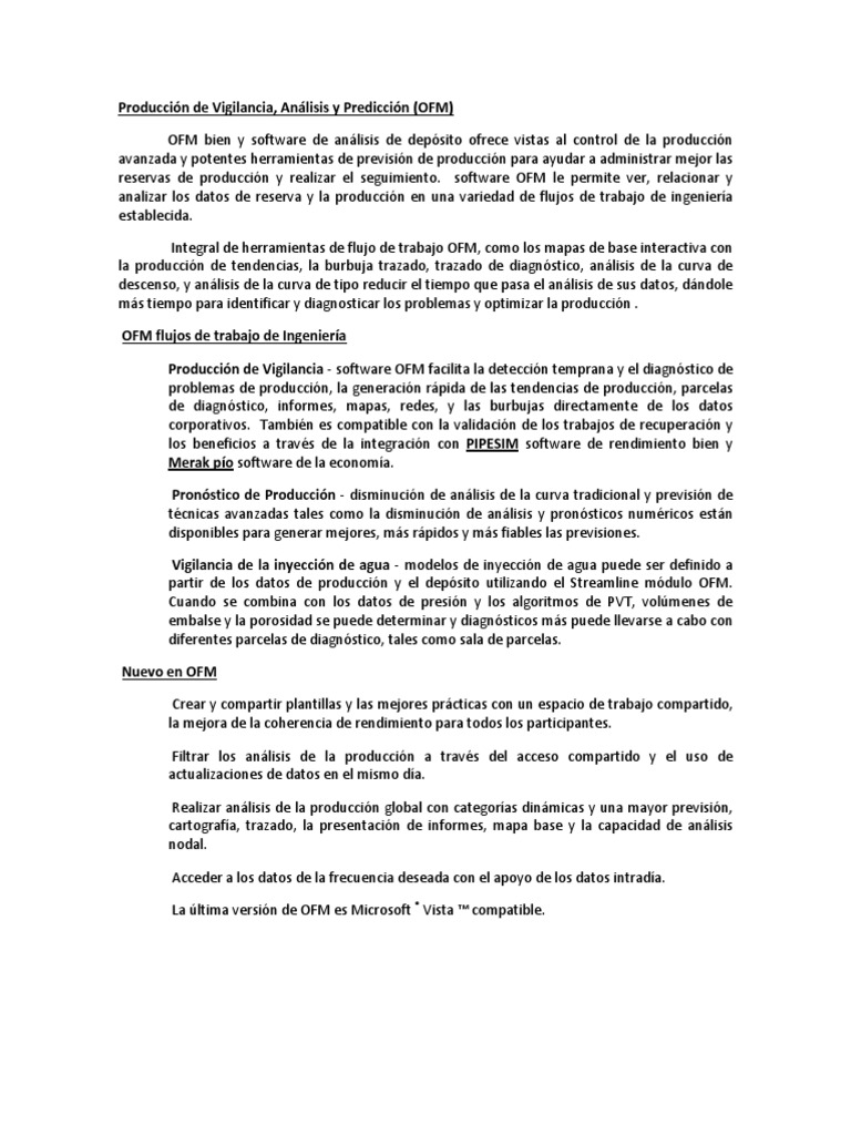 Ofm Software Analisis de Declinacion | PDF | Mapa | Software