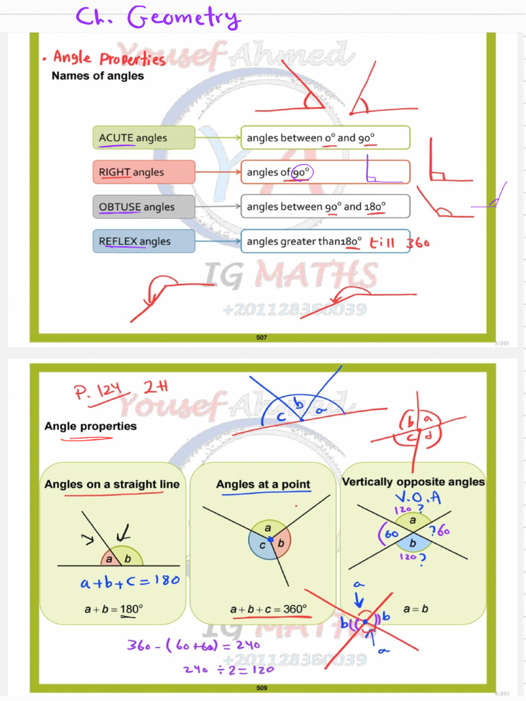 OL Cambridge Notes Angles In Polygons and Circle Theorems | PDF