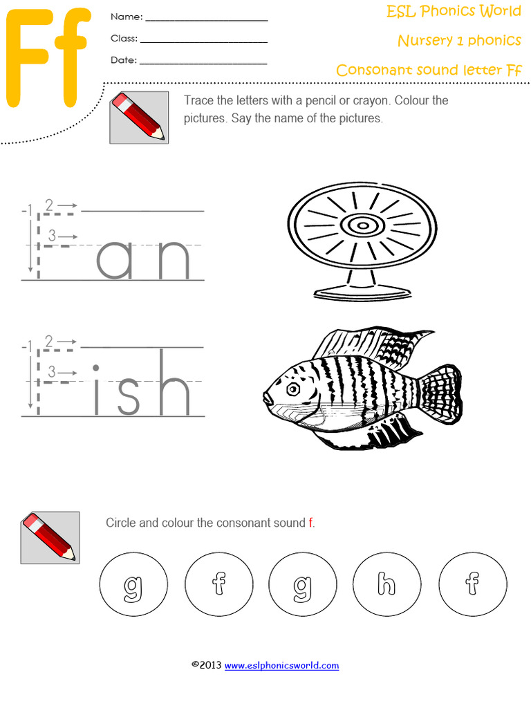 Consonant Sound Letter-f Worksheet 9 | PDF