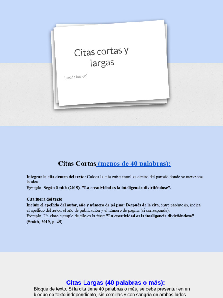 Citas Cortas y Largas | PDF
