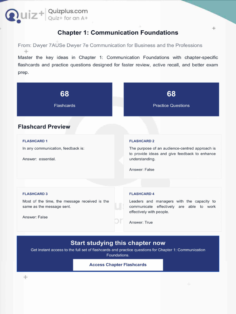 Flashcards for Chapter 1 Communication Foundations | PDF
