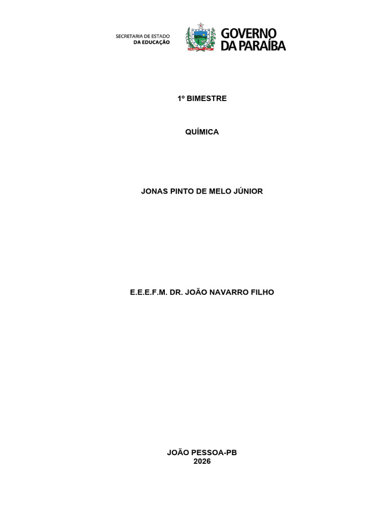 Química Jonas 2026 | PDF