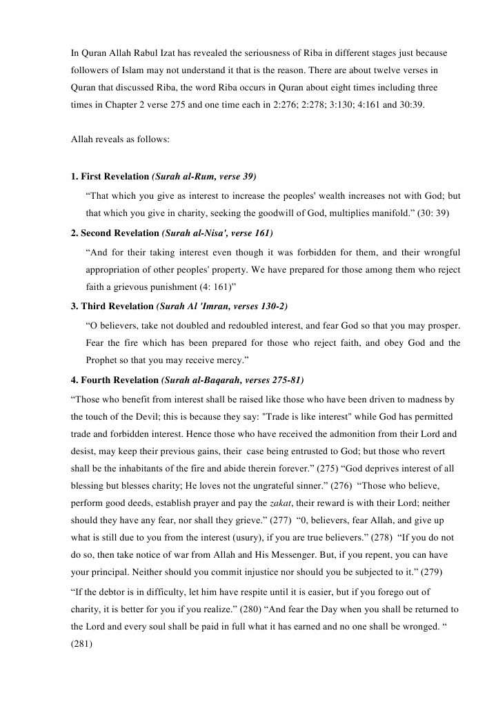 Quran References | Usury | Quran
