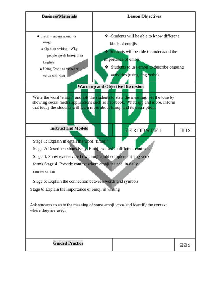 Week 2_ Lesson Plan | PDF