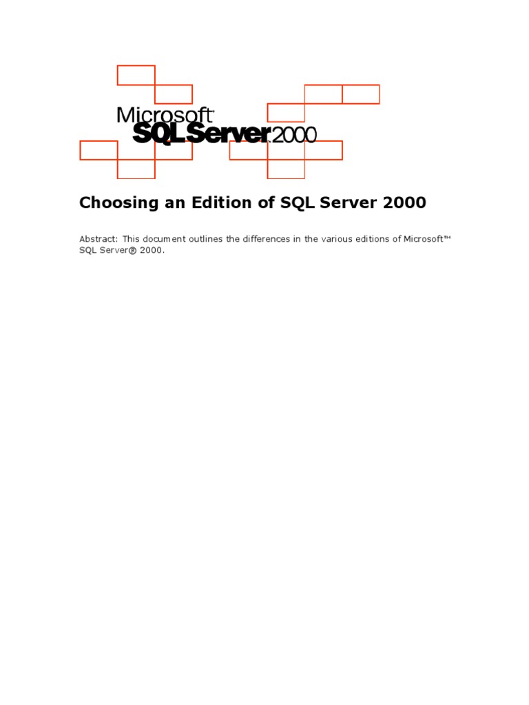 Elegir Versión de SQL Server 2000 | PDF | Microsoft Sql Server ...