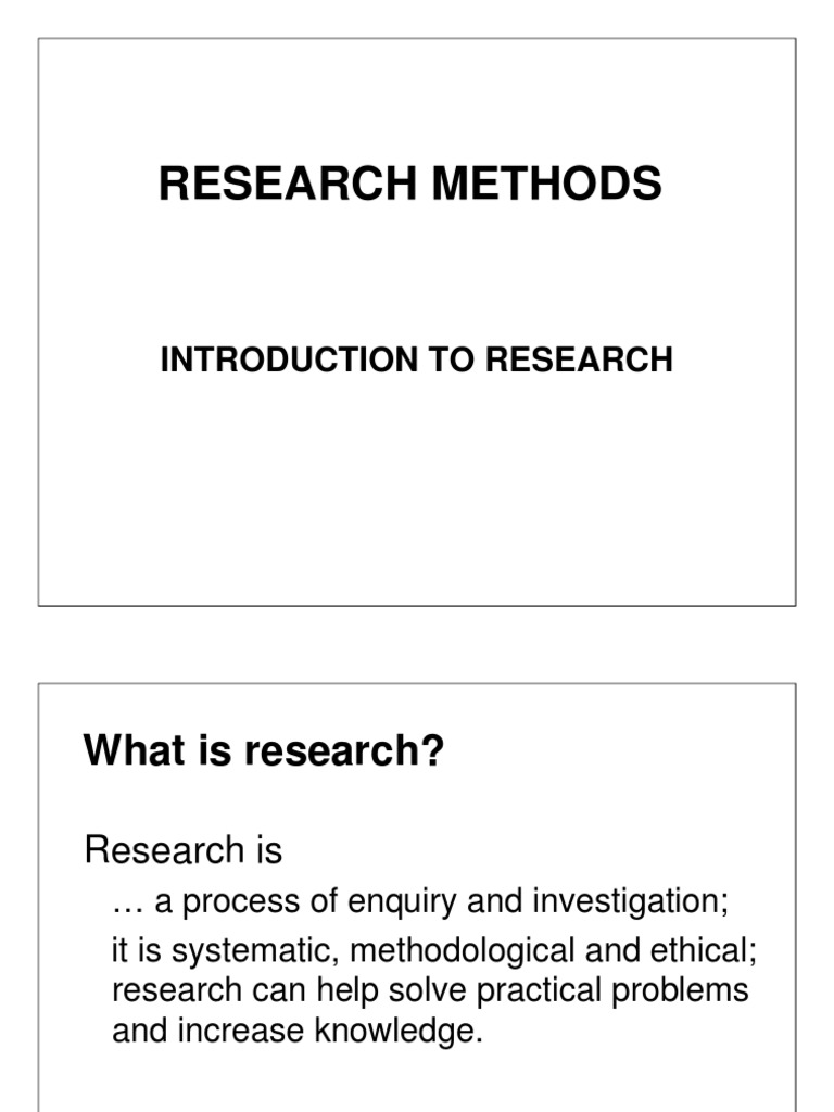 Lecture 1 Intro To Research | PDF | Educational Psychology | Theory