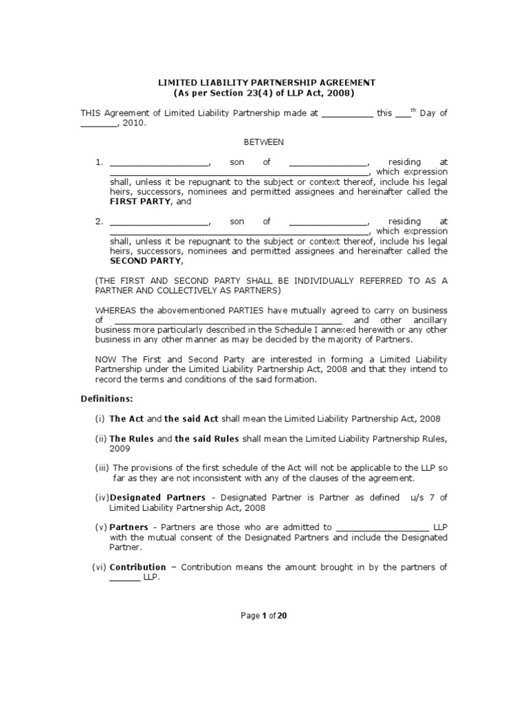 LLP Agreement | PDF
