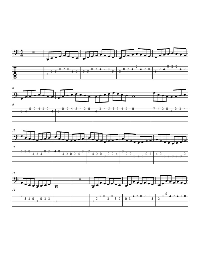 Bass Hanon Complete Six String Bass | PDF