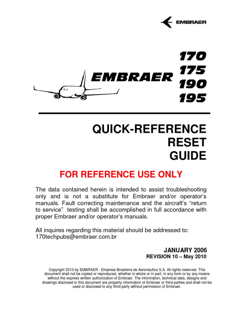 Emb 170 190 QRRG | PDF | Power Supply | Troubleshooting