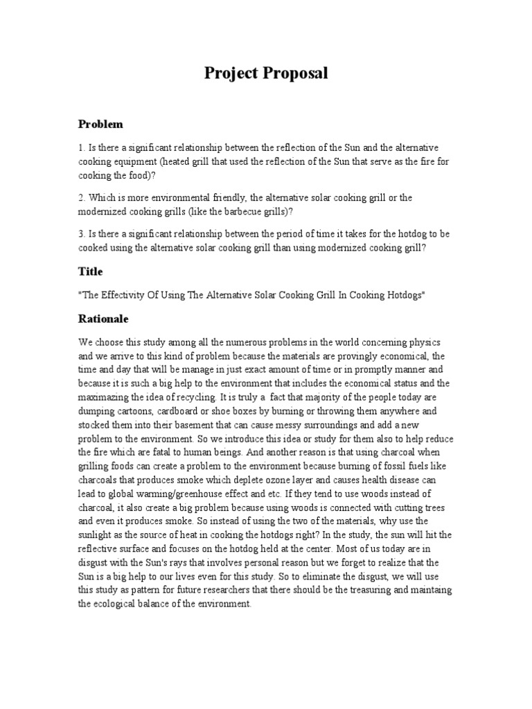 Project Proposal For Physics | Download Free PDF | Barbecue Grill ...
