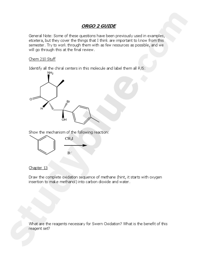 Orgo 2 Guide | PDF | Biosynthesis | Dna