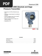 Rosemount 4088 MultiVariable Transmitter | PDF | Pressure Measurement ...