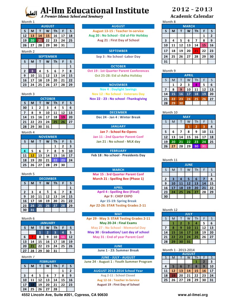 2013-2014 School Year Calendar | PDF | Art