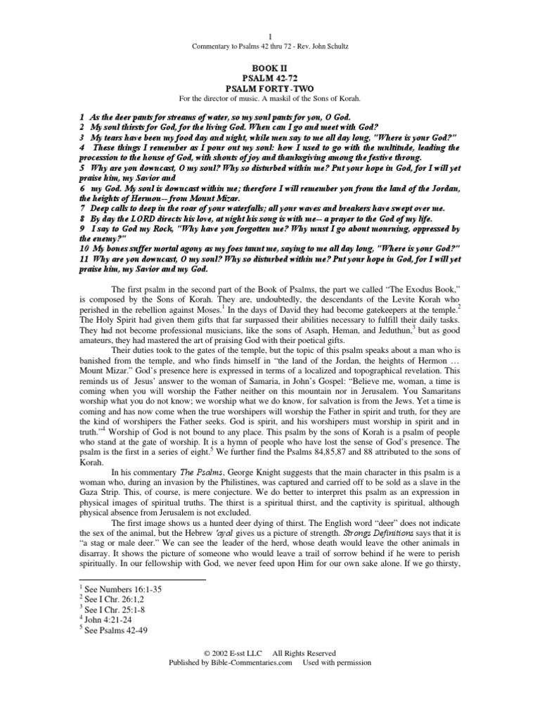 Commentary To Psalms 042-072 - Rev. John Schultz | PDF | Baptism | Jesus