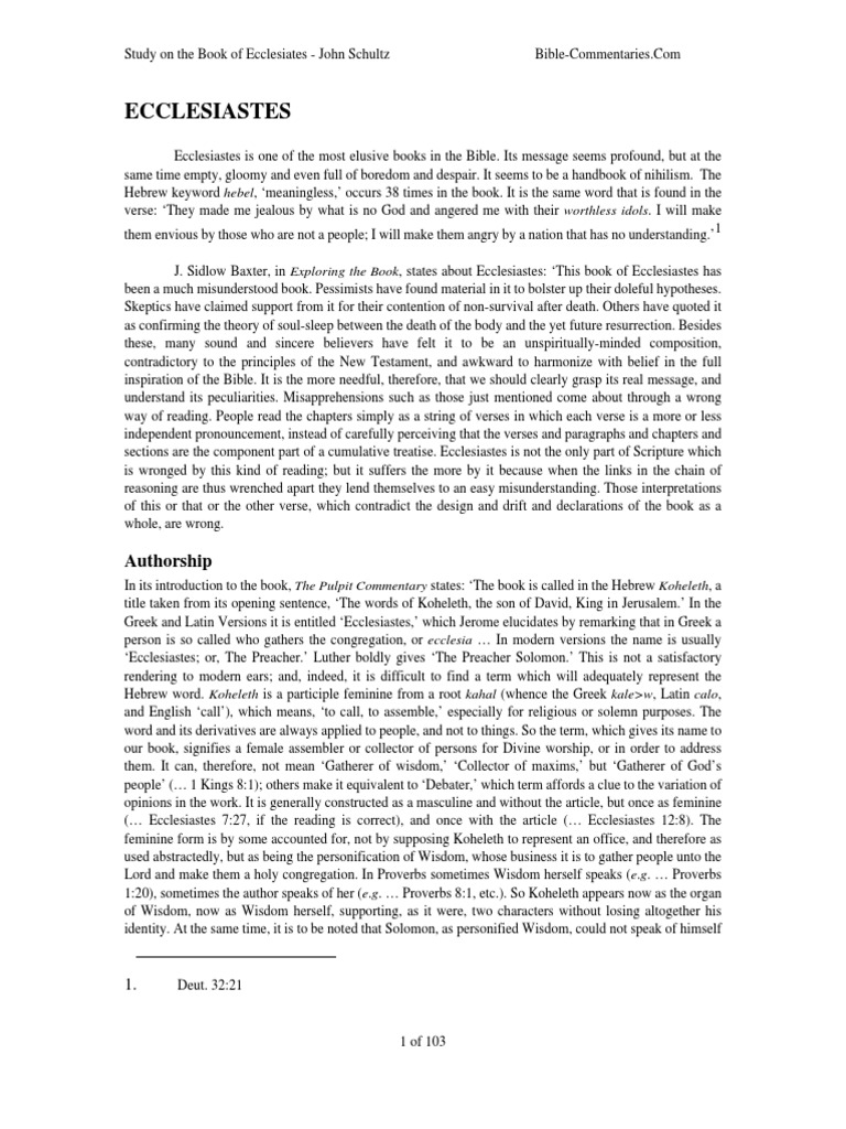 Understanding Ecclesiastes' Message | PDF | Ecclesiastes | Solomons