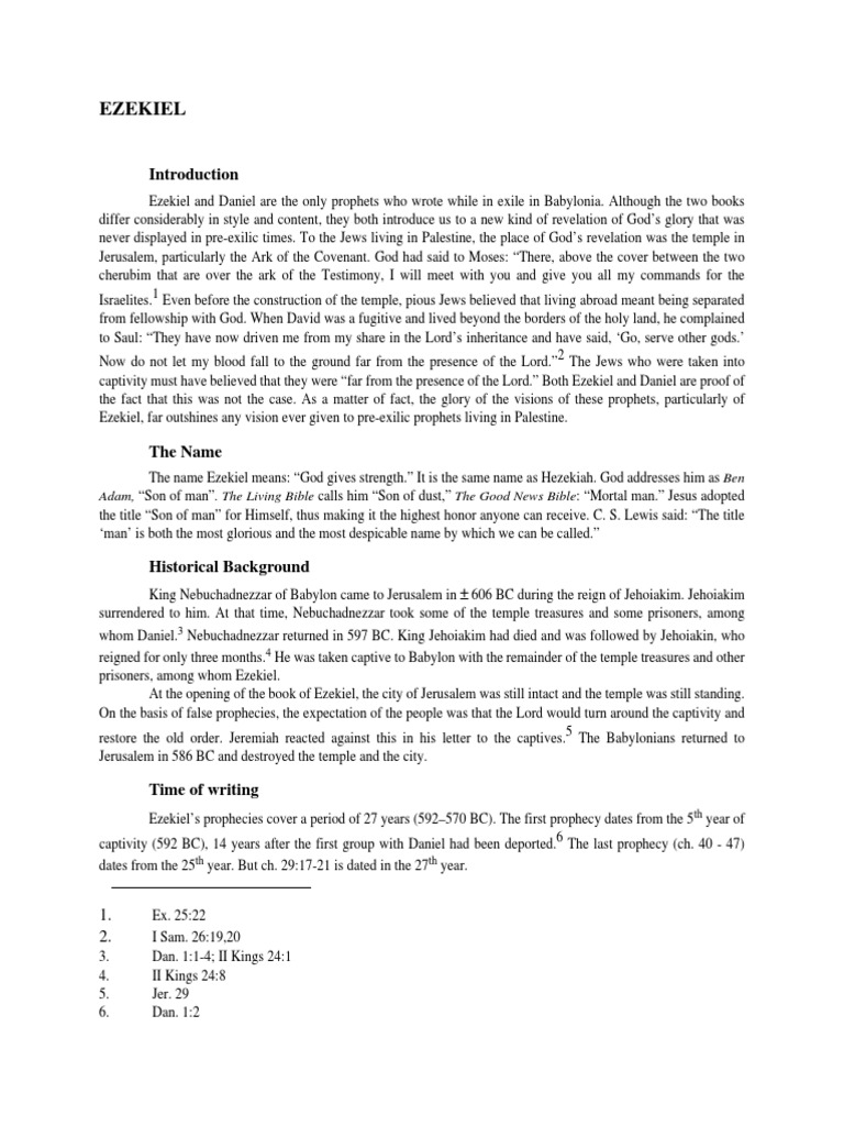 Commentary To The Book of Ezekiel - Rev. John Schultz | PDF | Book Of ...