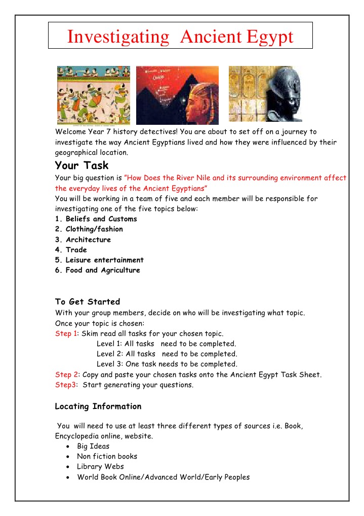 Investigating Ancient Egypt for Year 7 | PDF | Ancient Egypt | Egypt