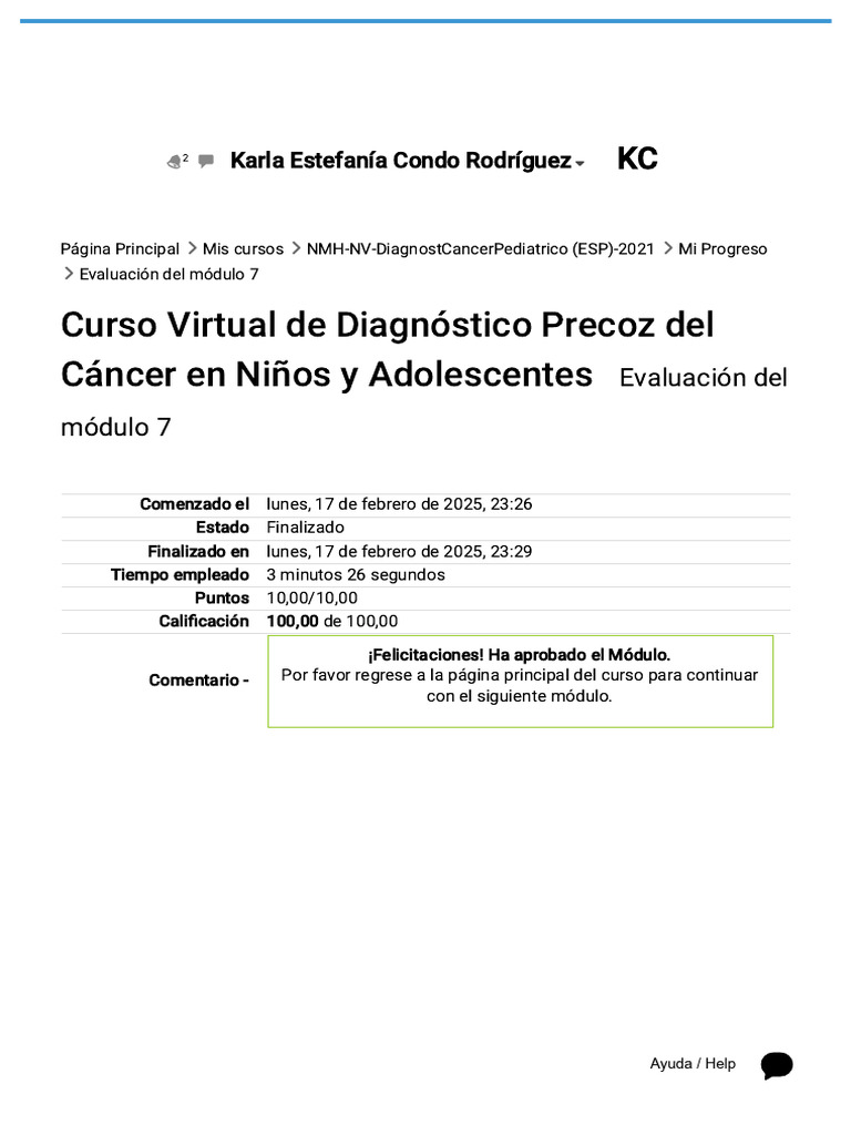 Evaluación Del Módulo 7 - Revisión Del Intento - Campus PAHO | PDF ...