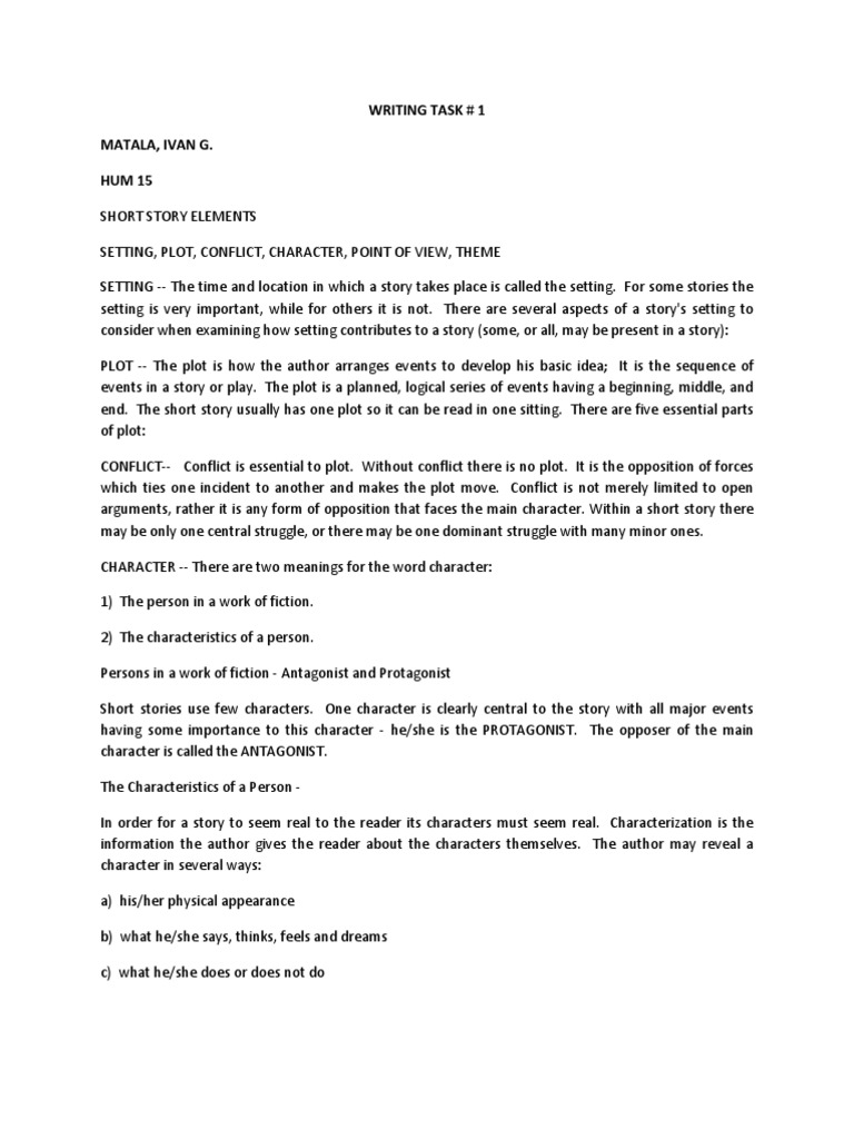 An Analysis of the Key Elements of Short Stories: Setting, Plot ...