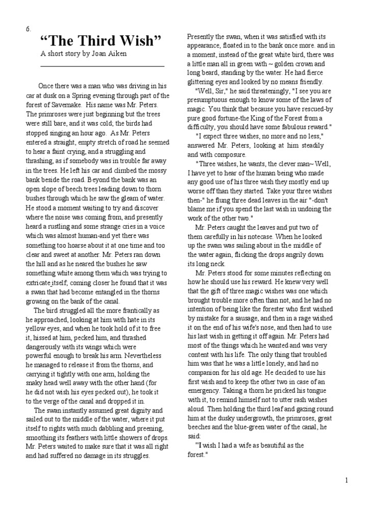 "The Third Wish: A Tale of Choices" | PDF | Mystery, Thriller & Crime ...