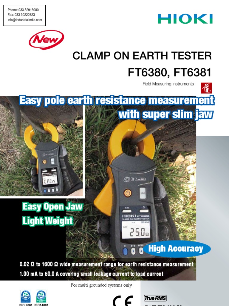 Clamp Earth Tester Hioki FT6380 | PDF | Measurement | Android ...