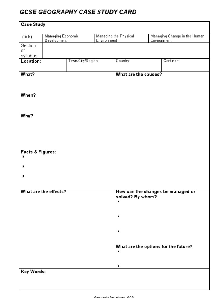 GCS Case Study Card | PDF