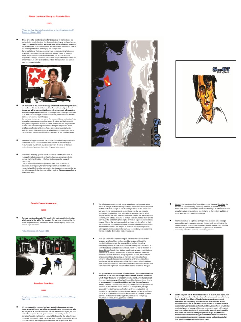Suu 67 - Her Words With Her Time Line | PDF | Democracy | Political ...