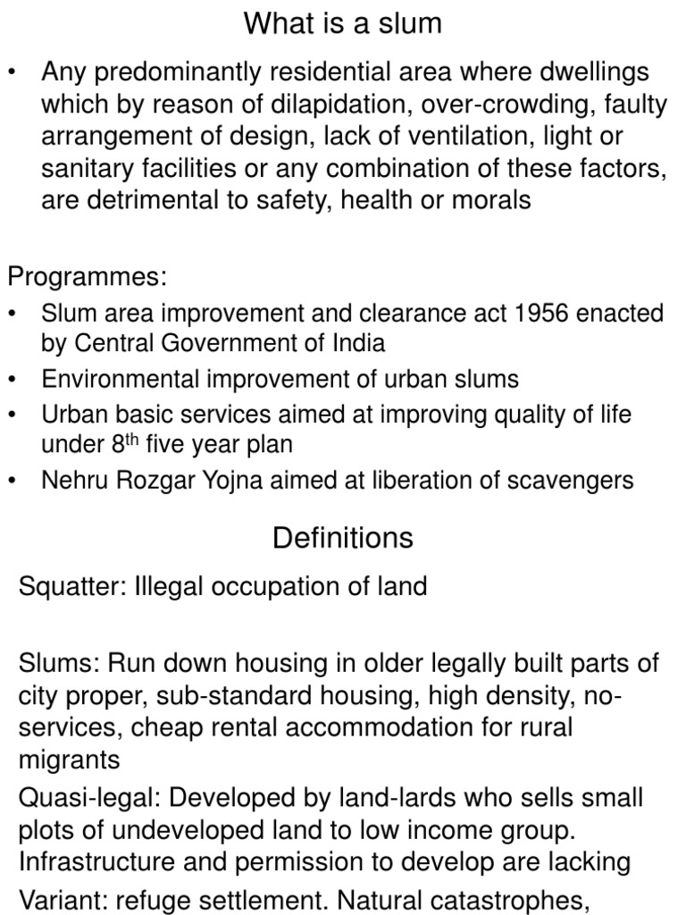 What Is A Slum | PDF | Slum | Poverty