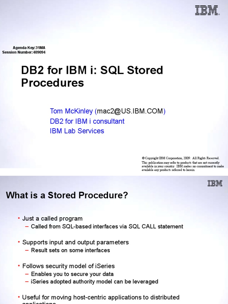 SQL Stored Procedures | PDF | Ibm Db2 | Sql