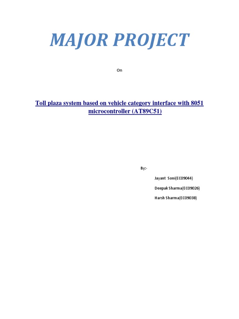 RFID Toll System with 8051 Microcontroller | PDF | Microcontroller ...
