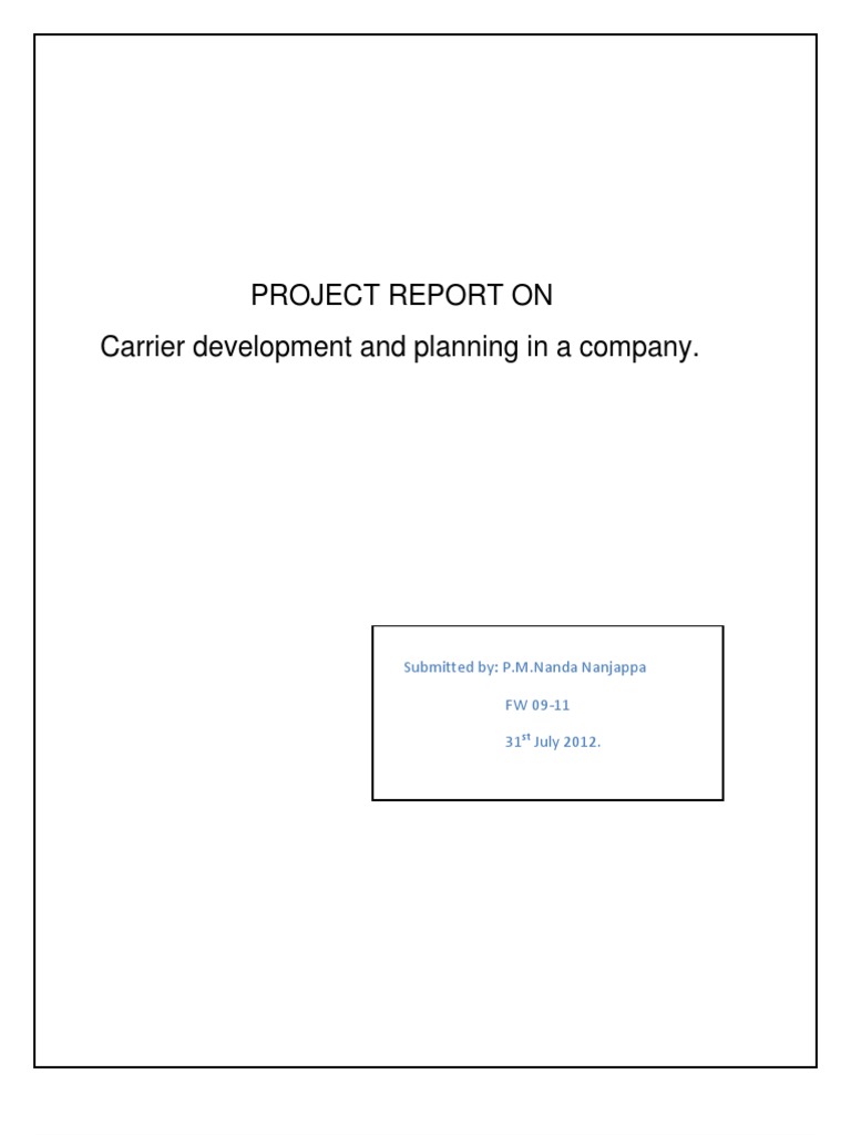 PROJECT REPORT On Carrier Development | PDF | Competence (Human ...