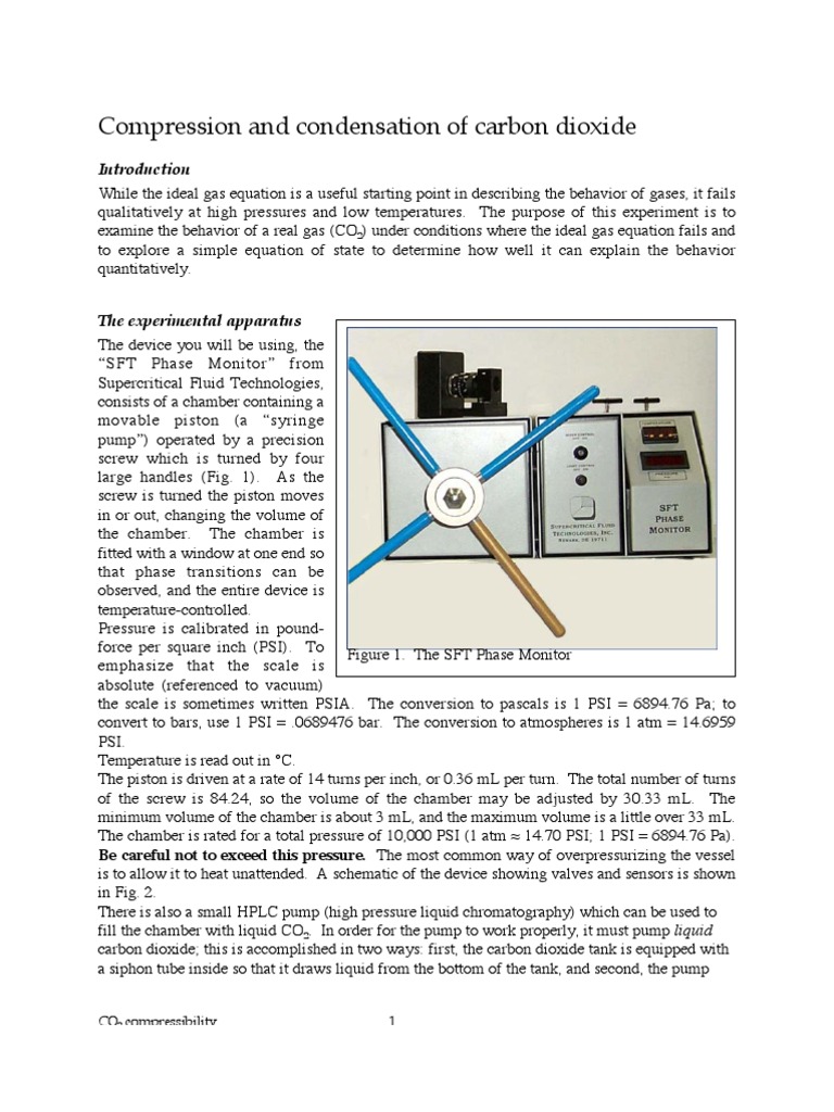 Compression and Condensation of Carbon Dioxide | PDF | Gases | Pressure