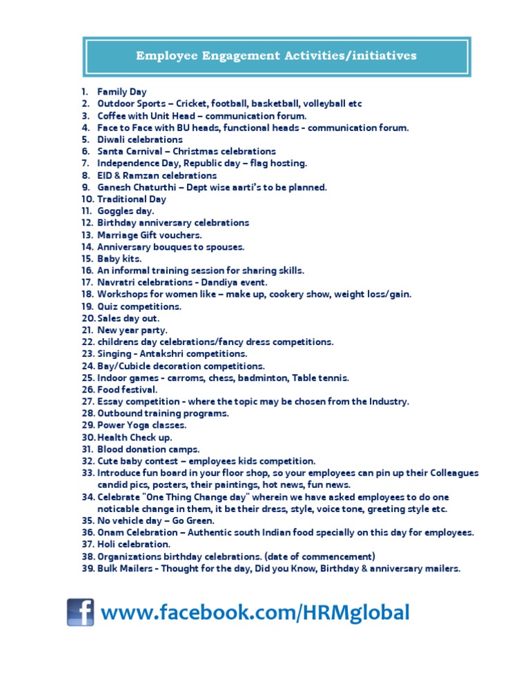 Employee Engagement Activities | PDF