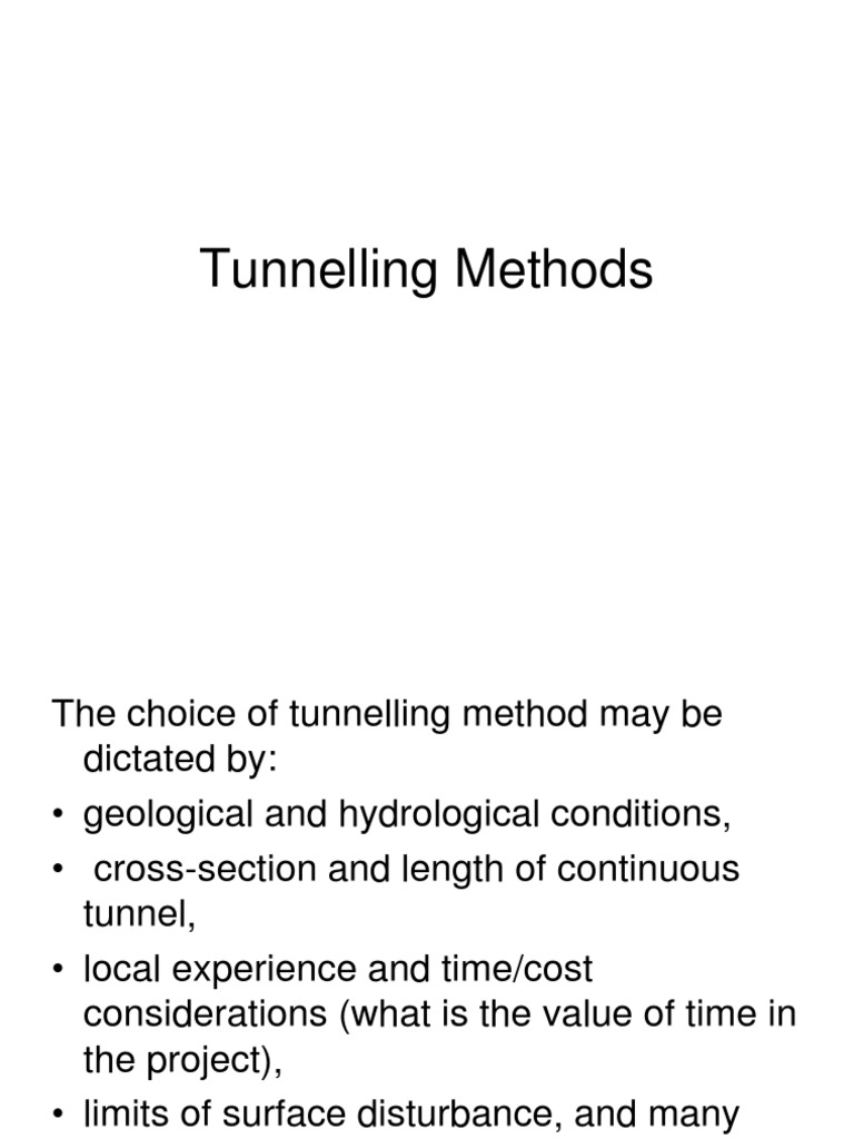 A Comprehensive Overview of Tunnelling Methods: From Classical ...