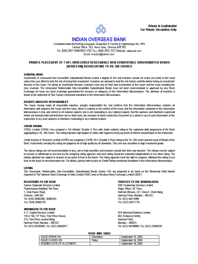 Iob | PDF | Banks | Interest Rates