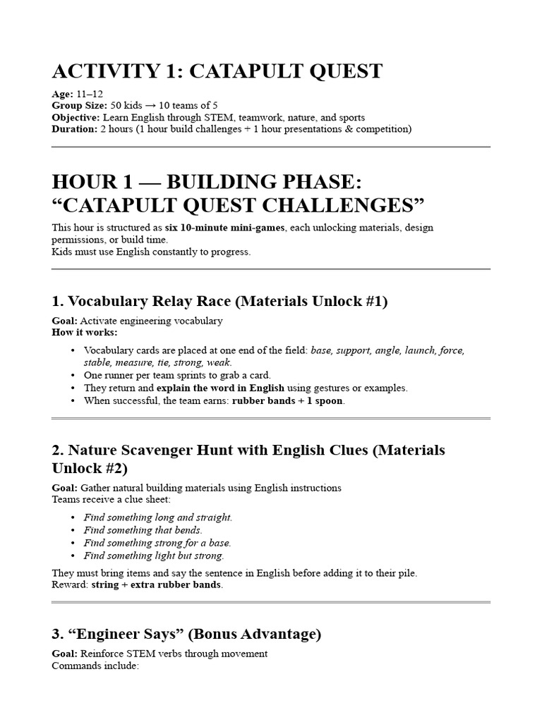 Catapult Quest | PDF