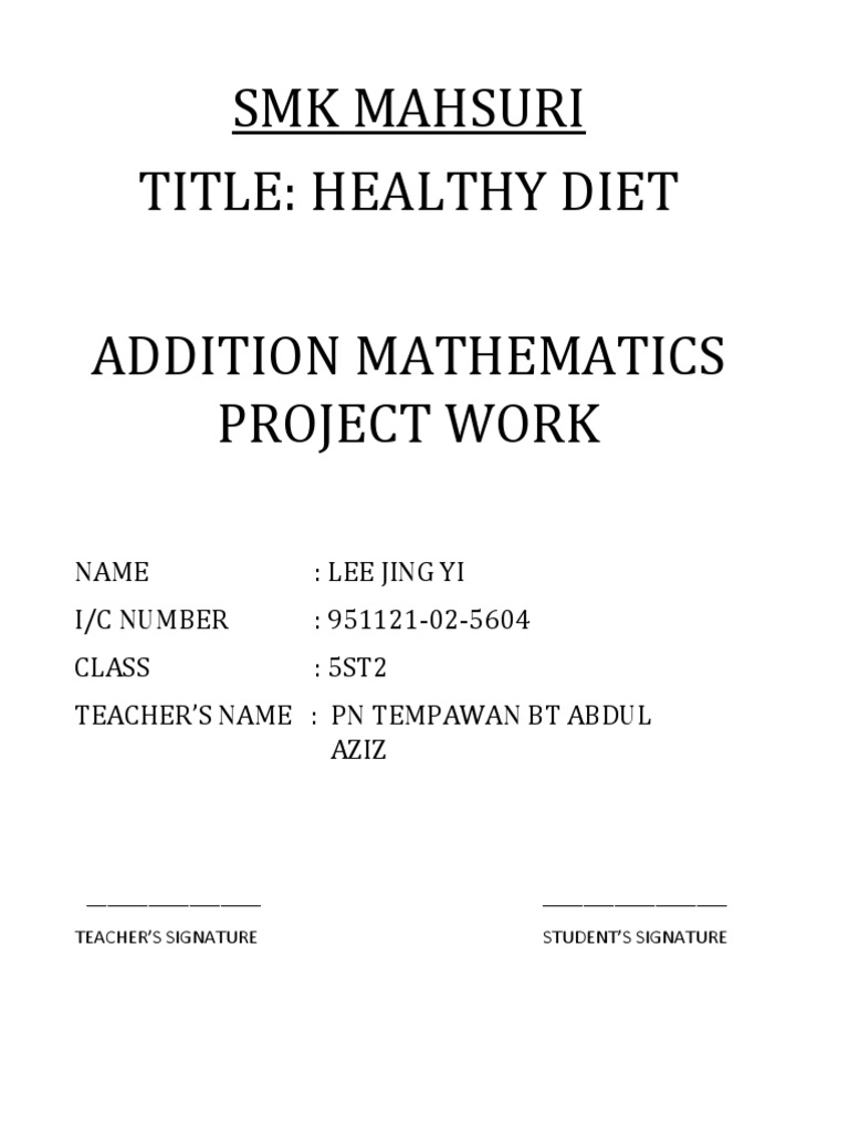 Add Math Folio 1 | PDF | Fat | Statistics