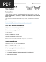 Peppered Moth Evolution Simulation Lab | PDF | Chart